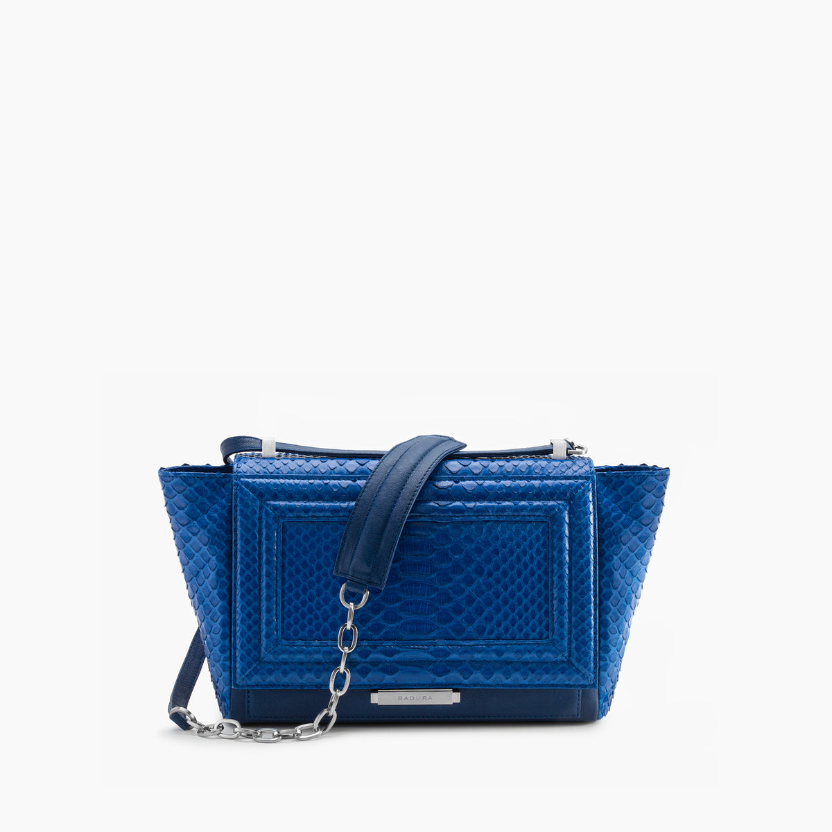 Luisa Bag with Chain - Blue China Python & Calfskin – badura