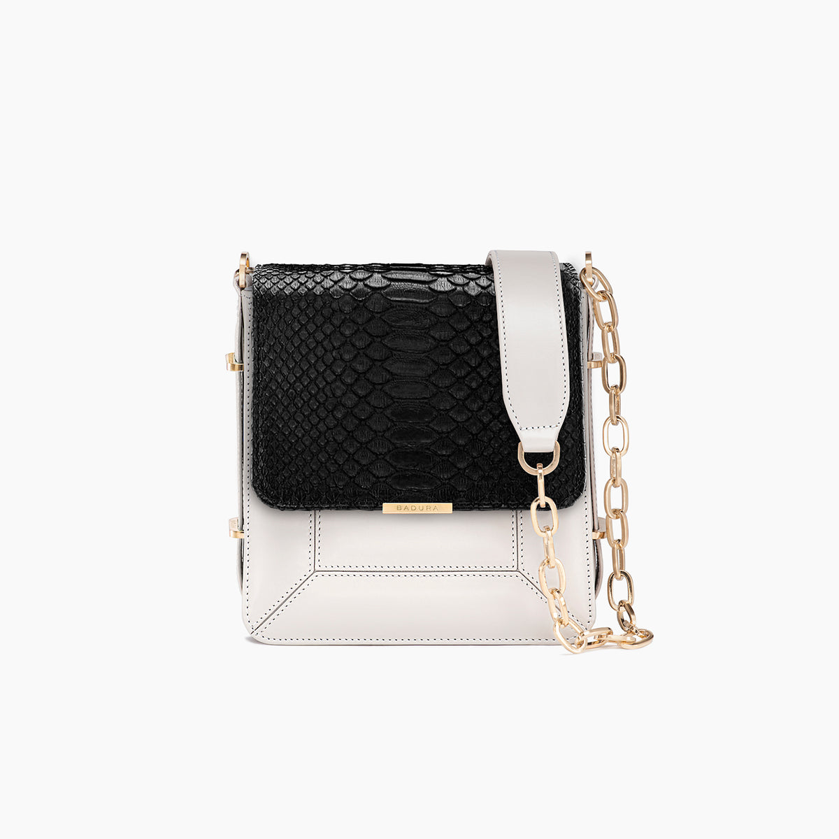 Candy Bag with Chain - Black & White Python & Calfskin – badura