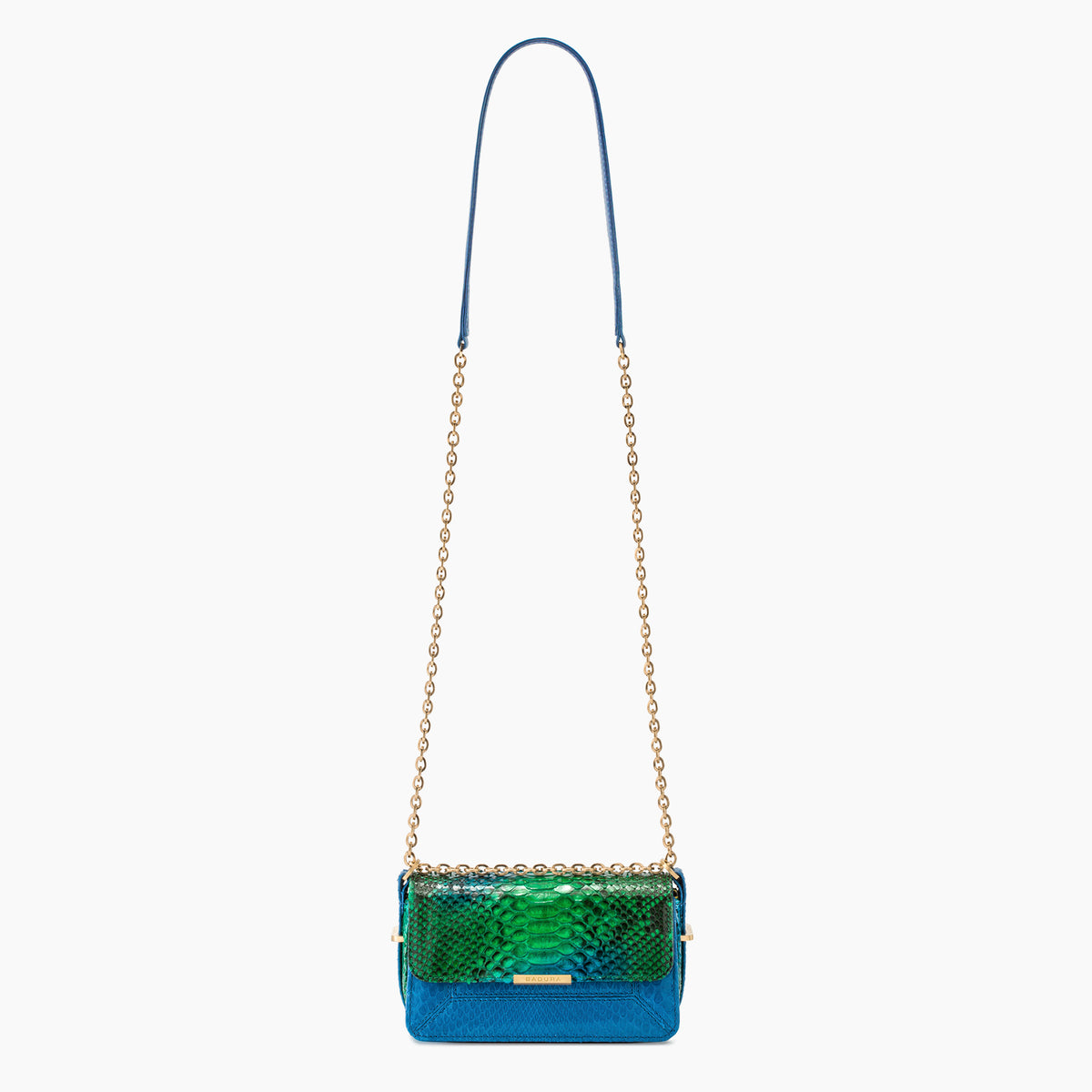 Candy Mini Bag with Chain - Ocean Blue & Blue & Green Python – badura